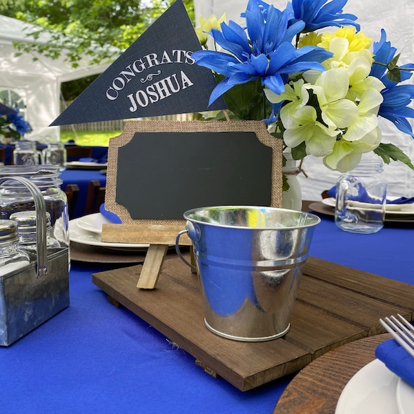 GRADUATION PARTY DECORATIONS, Graduation Centerpiece, Grad Pennant Flag ...