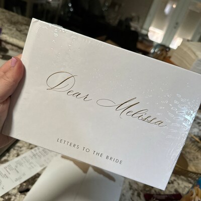 Letters to the Bride Book Dear Bride Bridal Shower Book White and Gold ...
