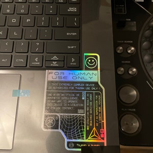 Anti-a.i. ish Holographic Vinyl Decal Cyberpunk Laptop Sticker ...