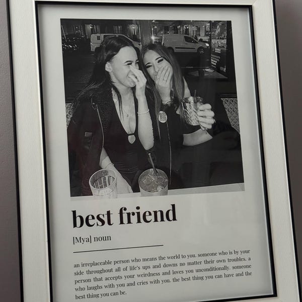 PERSONALISED BEST FRIEND Definition Print, Wall Art Print, Best Friend ...