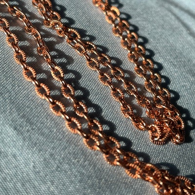 COPPER CABLE CHAIN, 4.25mm X 3.6mm Links, Pure Copper Bulk Chain, No ...