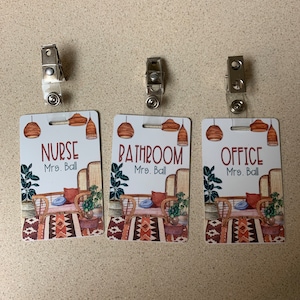 Boho Rainbow Theme Classroom Hall Pass, Personalized, Set of 10 - Etsy