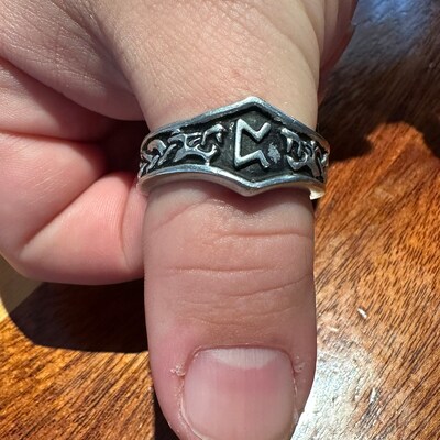 Viking Rune Ring Your Choice of Rune Symbol Adjustable US Sizes 9-13 ...