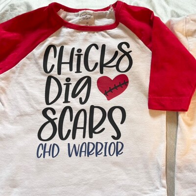 Chicks Dig Scars Svg, Heart Warrior Svg, Congenital Heart Defect Svg ...