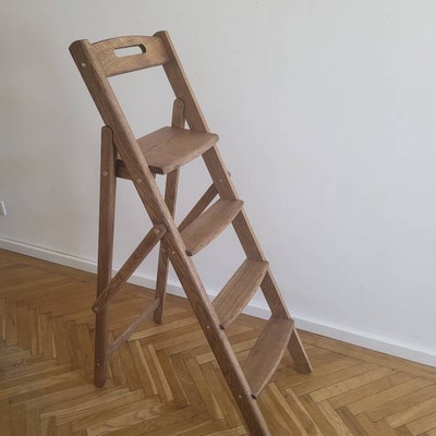 A Wooden Folding Ladder Made of Oak for Home,kitchen,flower Stand and ...