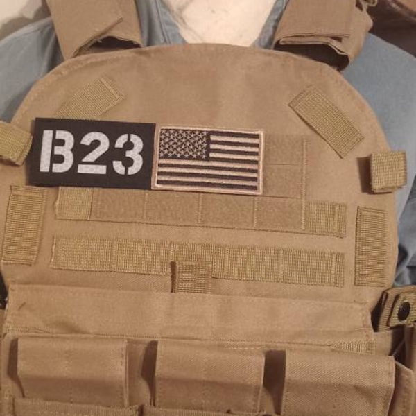 Union Jack Flag With Three Text Lines Custom Your Own Text Lasercut Patch Customized IR Combat ...