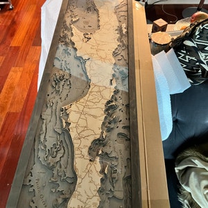 Lake Conroe TX Wood Carved Topographic Depth Chart / Map - Etsy