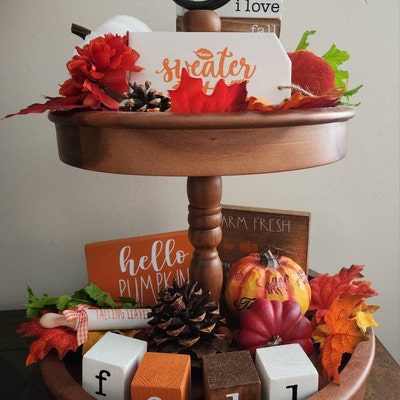 Black and White Farmhouse Tiered Tray Decor Set//farmhouse Decor// Rae ...