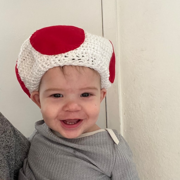 CROCHET PATTERN - Toad Hat | Crochet Mushroom Beanie | Crochet Toad ...