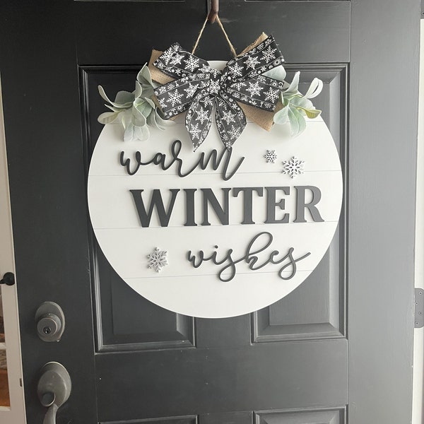 Winter Wreath| Front Door Hanger |let It Snow|personalized |door Wreath ...