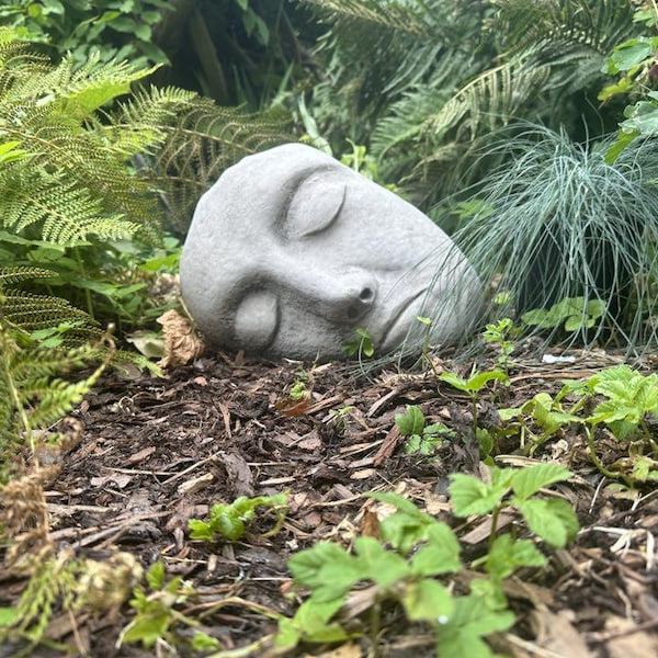 Stone Garden Beautiful Large Half Face Modern Art Statue Concrete ...