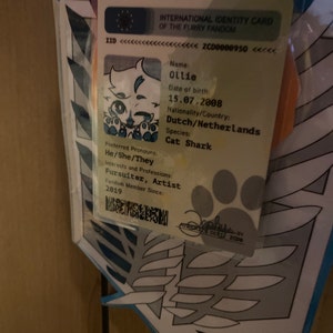 Personalized Furry Fandom ID Card Laminated, With Optional NFC Tag and ...