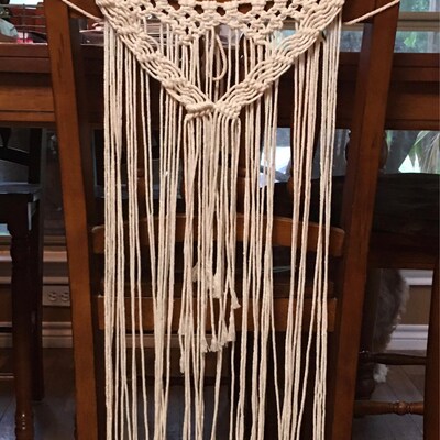 DIY Tutorial for Macrame Chair Backs, Wedding Chair Cover, Bohemian ...