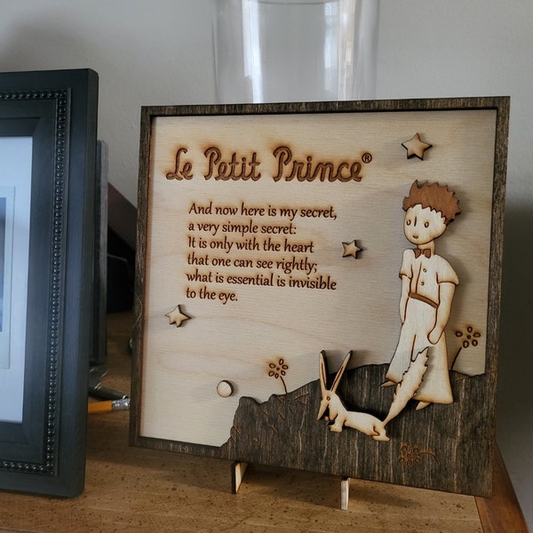 The Little Prince Wood Frame No.1 Prince / Wood Engraved Frame / the ...