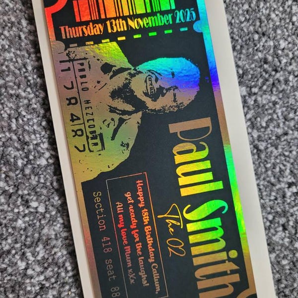 Personalised Foil Concert Ticket: Custom Event Gift / Any Event - Etsy UK