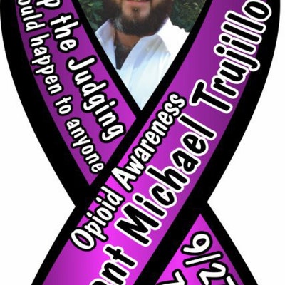 Personalized Opioid and Overdose Awareness Ribbon Magnet Add Photo or ...
