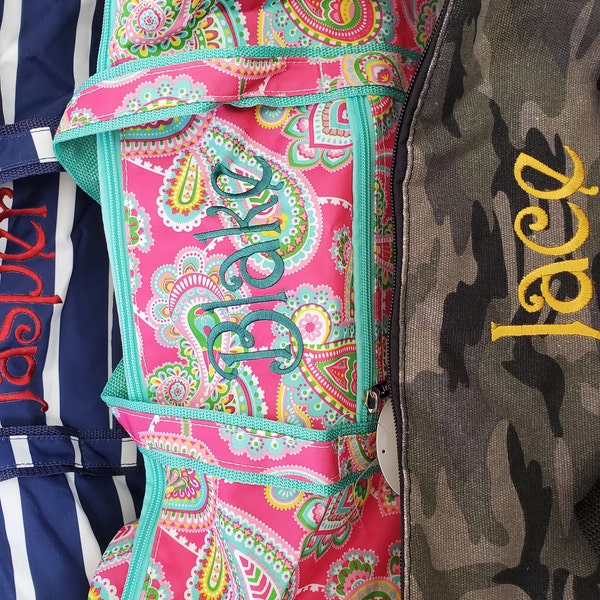 Girls Duffel Bag With Monogram, Personalized Duffel Bag, Monogram ...