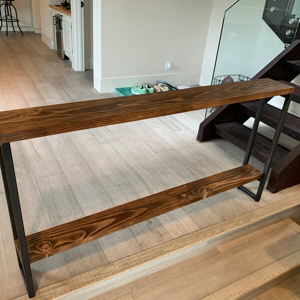 Solid Wood Console Table Lentini Design Slim Handmade Entryway Table ...