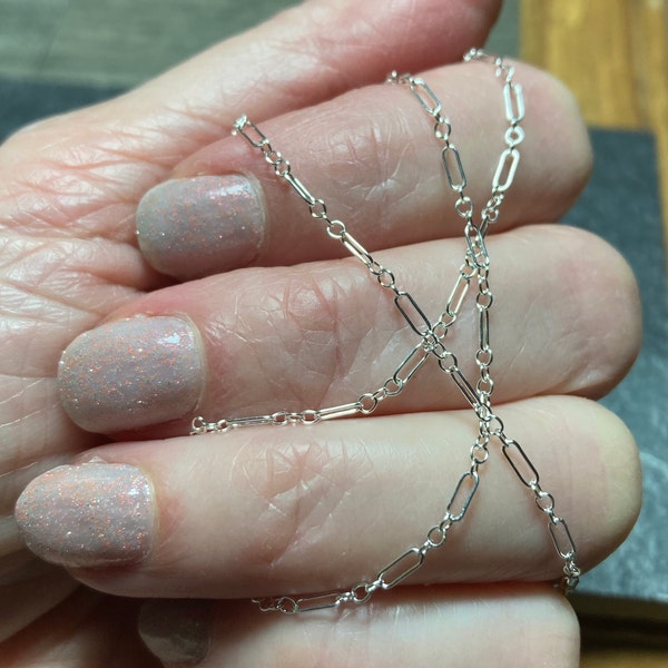 3 Feet Sterling Silver Long and Short Chain by the Foot - Any Length ...