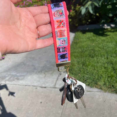 Navy Blue Herringbone Mini Keychain Personalized With Monogram - Etsy