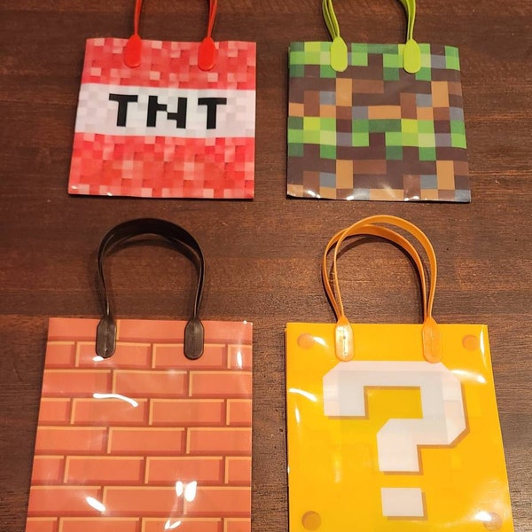 Video Game Coin Box and Brick Wall Party Favor Bag Treat Bags - Etsy