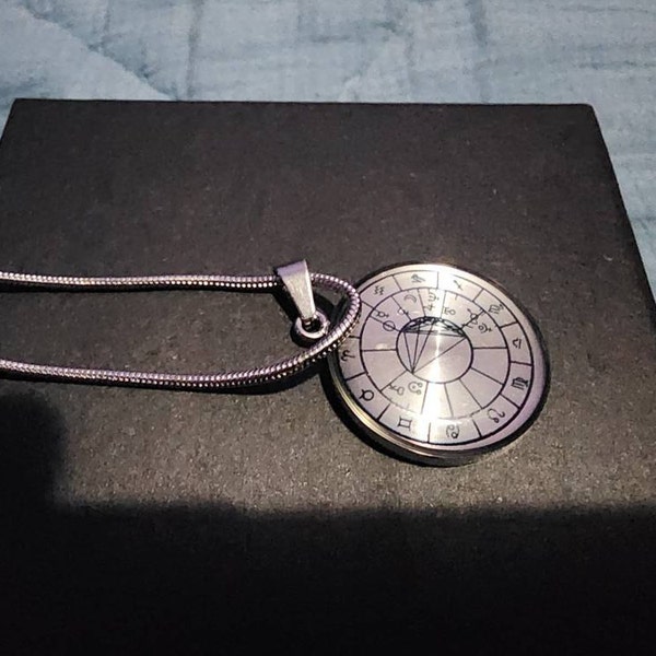 Astrology Birth Chart Necklace Personalized Pendant. Silver & Black ...