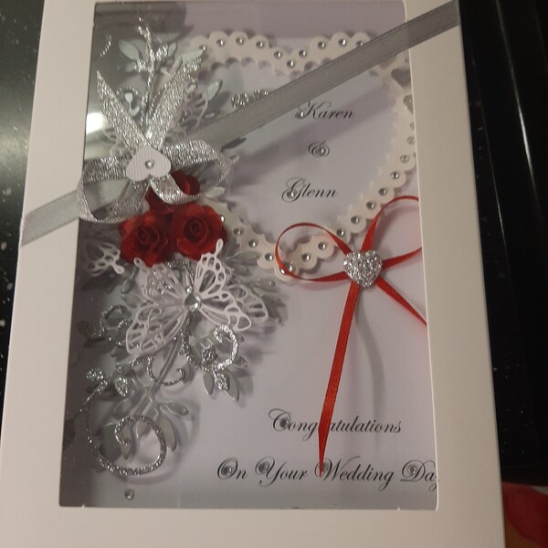 Handmade Personalised 3D Wedding Card / Anniversary Card With GIFT BOX ...