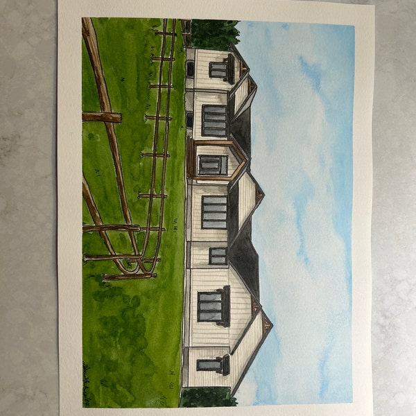 Custom Hand Painted House Portrait - Etsy