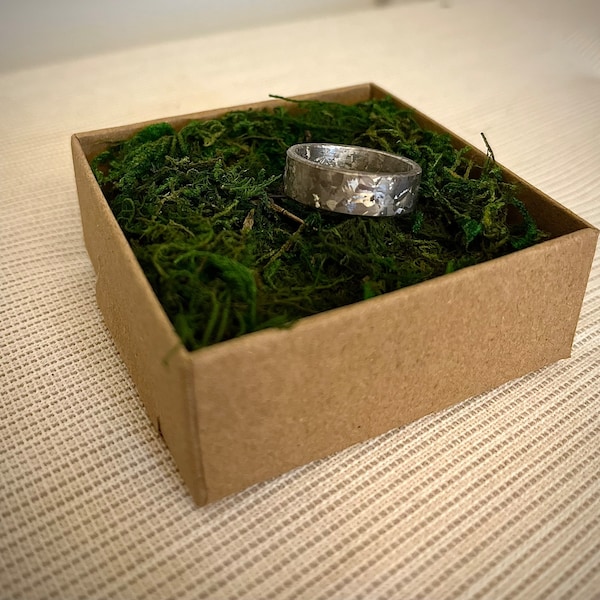 Crystallized Titanium Wedding Band, Titanium Ring, Mens Wedding Band ...