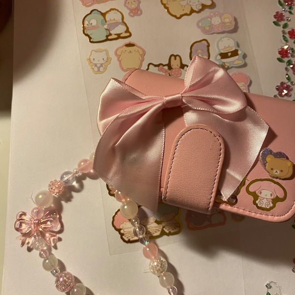 Pink Bow Tie Phone Charm Strap, Phone Lanyard, Phone Accessory, Gift ...