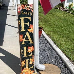Fall Porch Sign Front Porch Fall Welcome Sign With Vintage Autumn ...