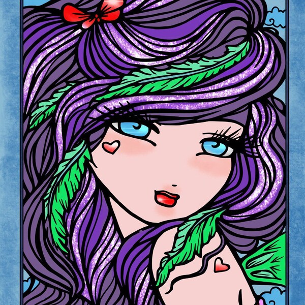 Enchanted Faces Printable Coloring Book Enchanted Faces All Ages ...