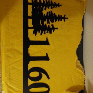 Metal House Numbers With Modern Pine Trees Custom Outdoor Address Sign ...