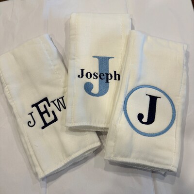 Monogrammed Burp Cloth Set Set of 3 Monogrammed Burp Cloths PICK Your ...