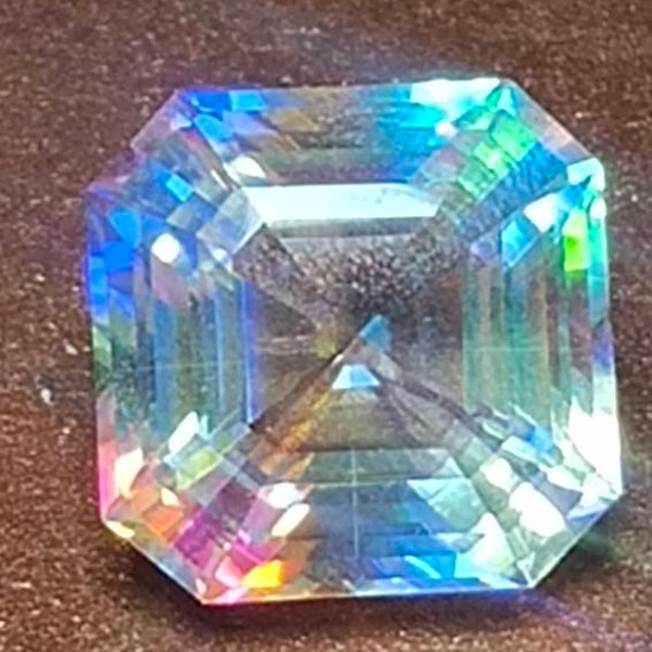 Magical Mystic Topaz Ring, Asscher Cut Stone, 925 Sterling Silver Ring ...