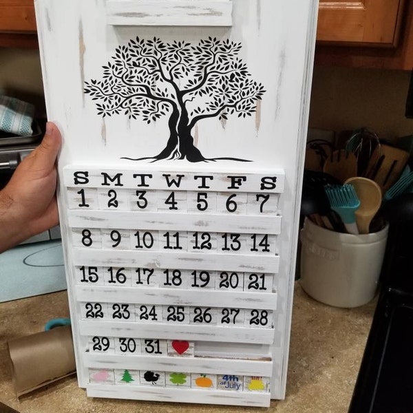 Wooden Perpetual Calendar, Wooden Calendar, Tree Calendar, Wedding Gift ...