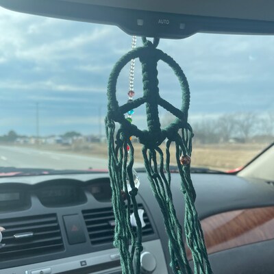 Macrame Peace Sign, Hippie Decor, Boho Home Decor, Peace Sign Decor ...