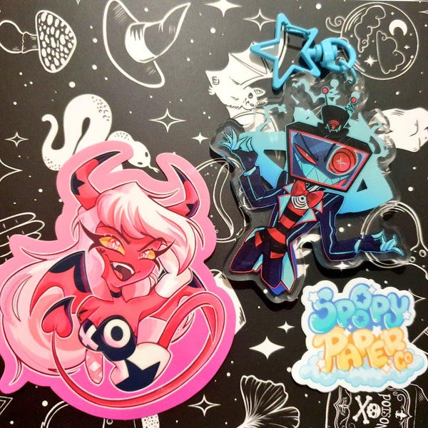The Vees Hazbin Hotel Keychains - Etsy