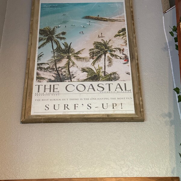 Retro Coastal Life Beach Magazine Cover Wall Art, Beachy Summer Print ...