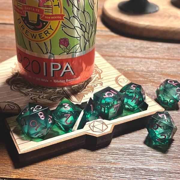 Wooden DND Dice Box and Tray Set for Dungeons & Dragons, Custom ...