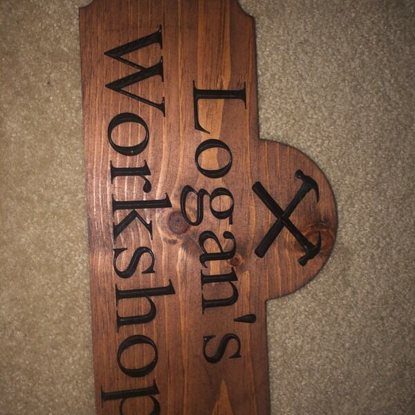 Workshop, Wood Shop, Garage Sign - Rustic Vintage Style Sign - Man Cave ...