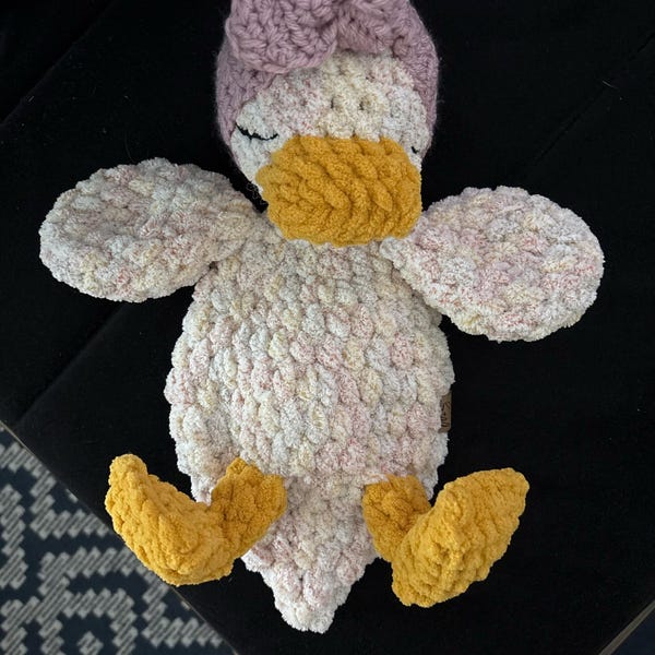 Duck Plushie | Stuffed Animal | Cozy Plushie | Della Duck | Crochet ...