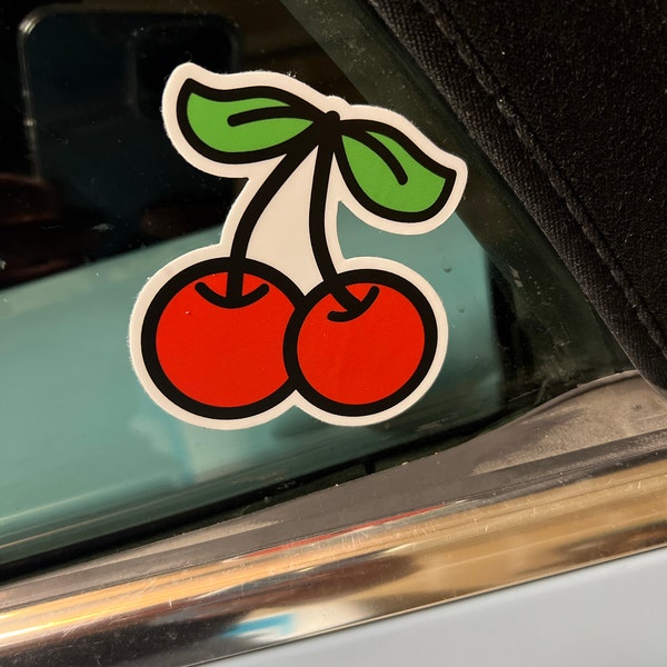 Cherries Vinyl Bumper Sticker | Fruit Cherry Red Fruity Stickers - Etsy