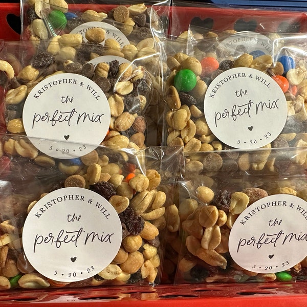 The Perfect Mix Stickers || Personalized Wedding Trail Mix Favors - Etsy