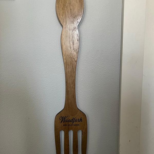 Kitchen Decor, Big Wall Fork, Large Wooden Fork Decorative, Country ...
