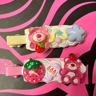 Kawaii Handmade Hair Clips, Color of Your Choice, Random 1, Cute ...