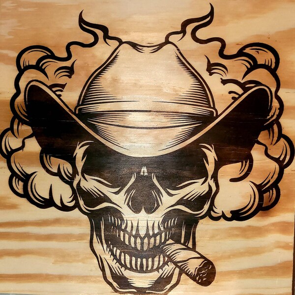 Cowboy Skeleton With Cigar Svg | Cowboy Skull Svg | Cowboy Svg | Skull ...