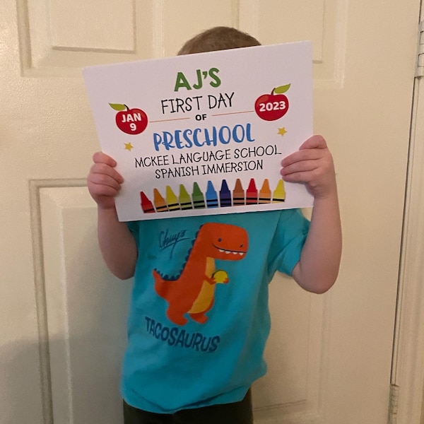 Editable First Day of School Sign, Personalized School Sign, Printable ...