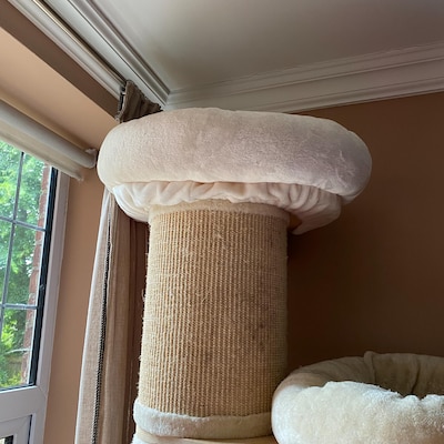 SILVER GREY Chenille Corduroy 6/7pc Cat Tree Bed Replacement Set to Fit ...