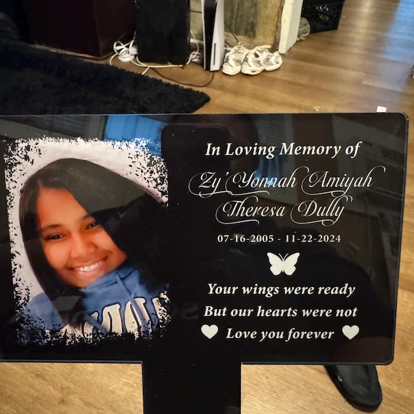 Photo Grave Marker Personalized, Temporary Grave Marker With Photo ...